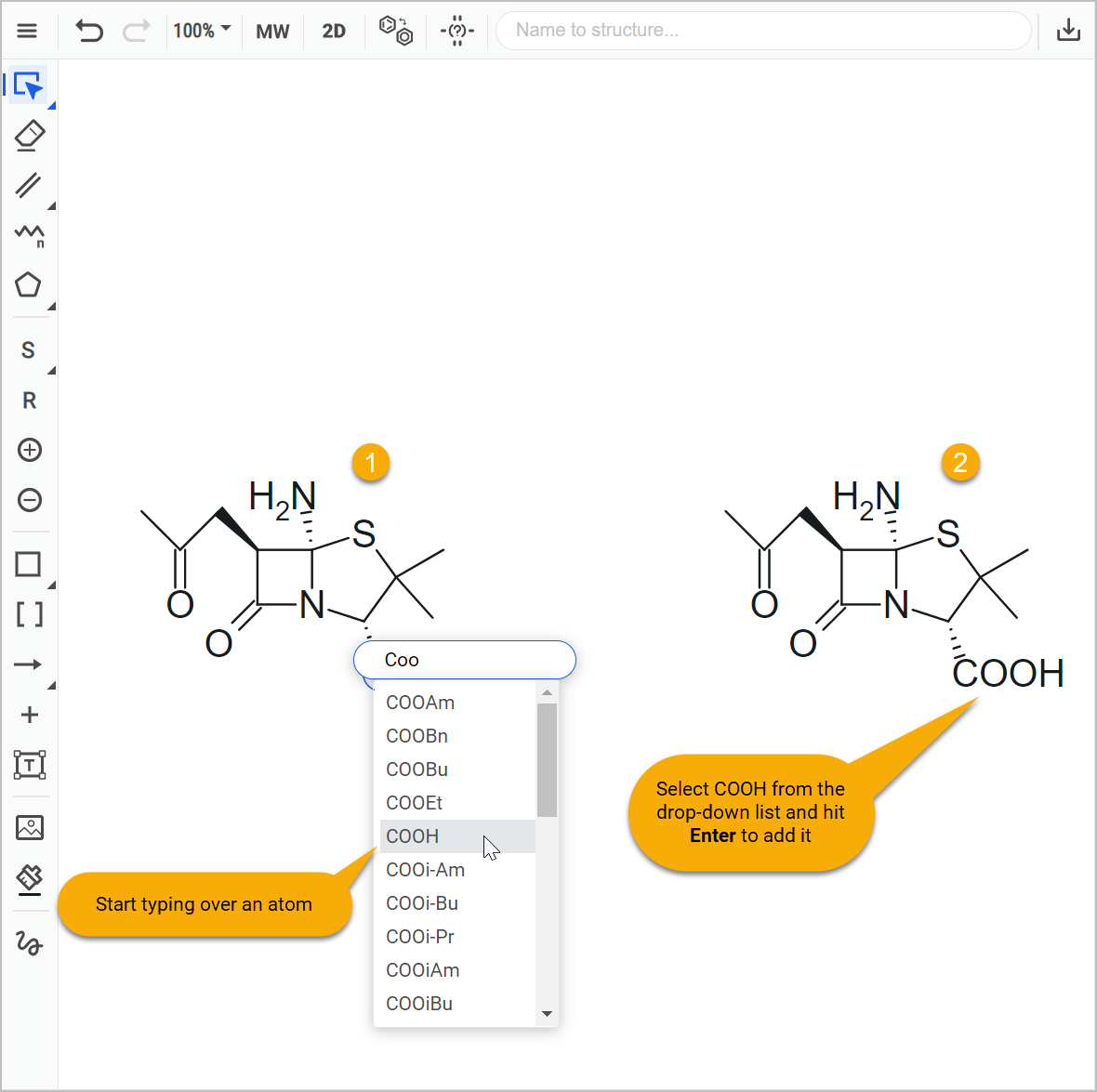 Draw a Simple Molecule (Penicillin) | Chemaxon Docs